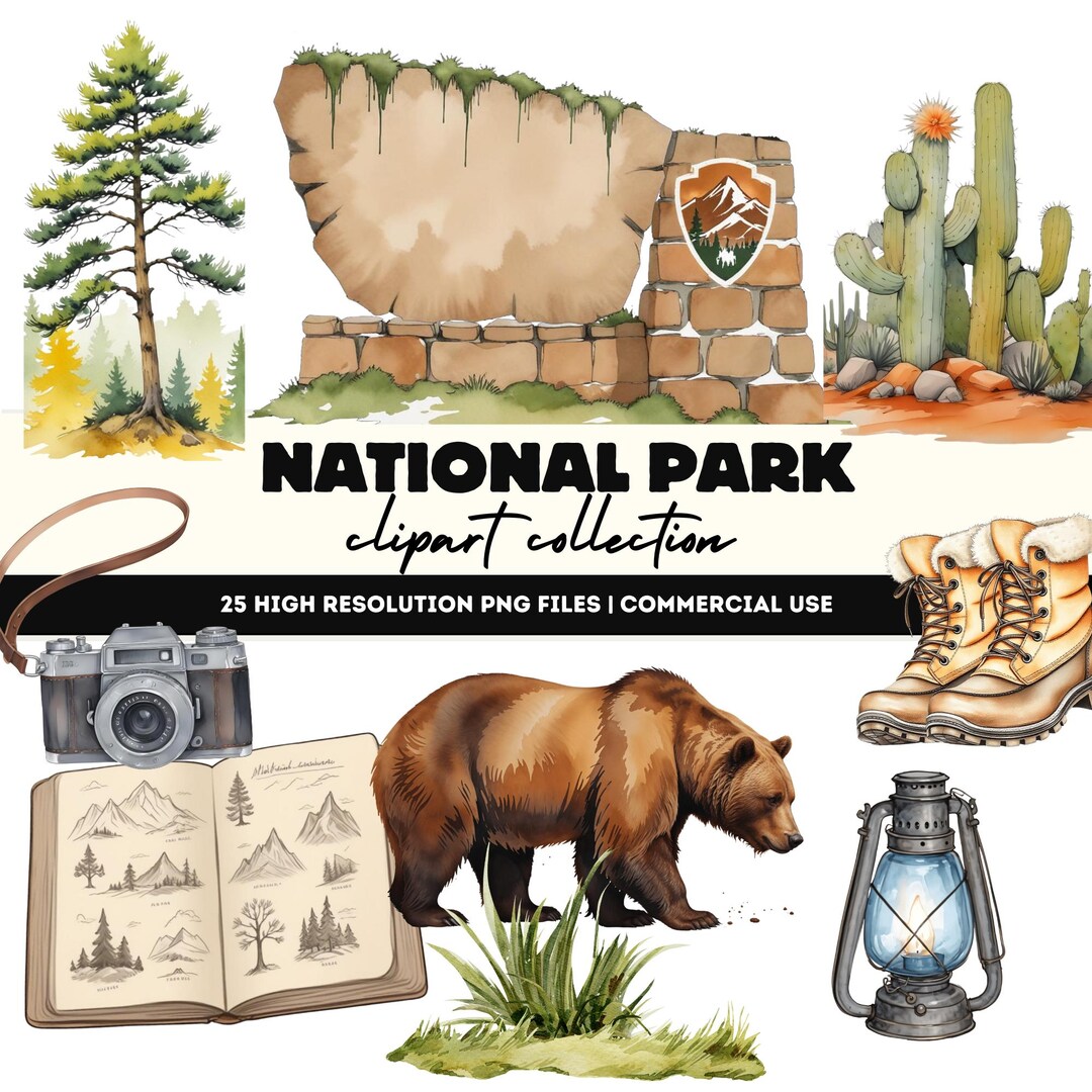 National Parks Clipart, Camping PNG, Yosemite Clipart, Park ...