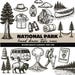 National Parks Clipart: Hand-drawn B&W Icons (digital Download) - Etsy