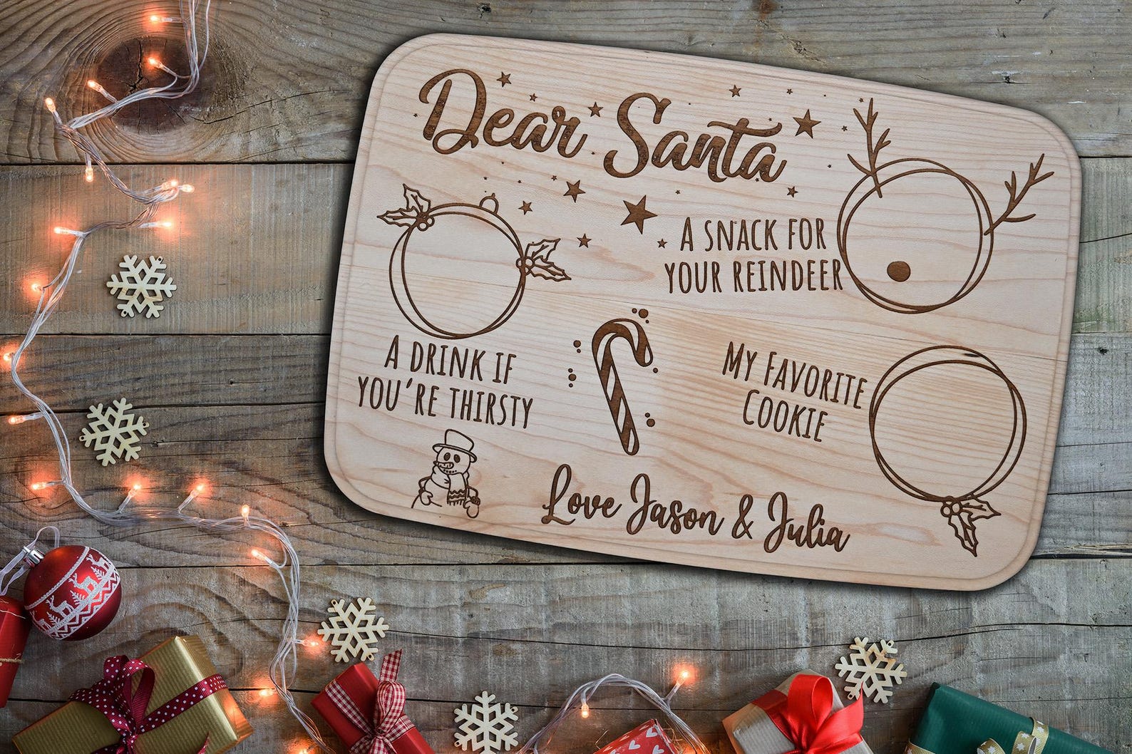 Santa Cookie Tray, Christmas Cookie Tray, Personalized Cookie Tray ...