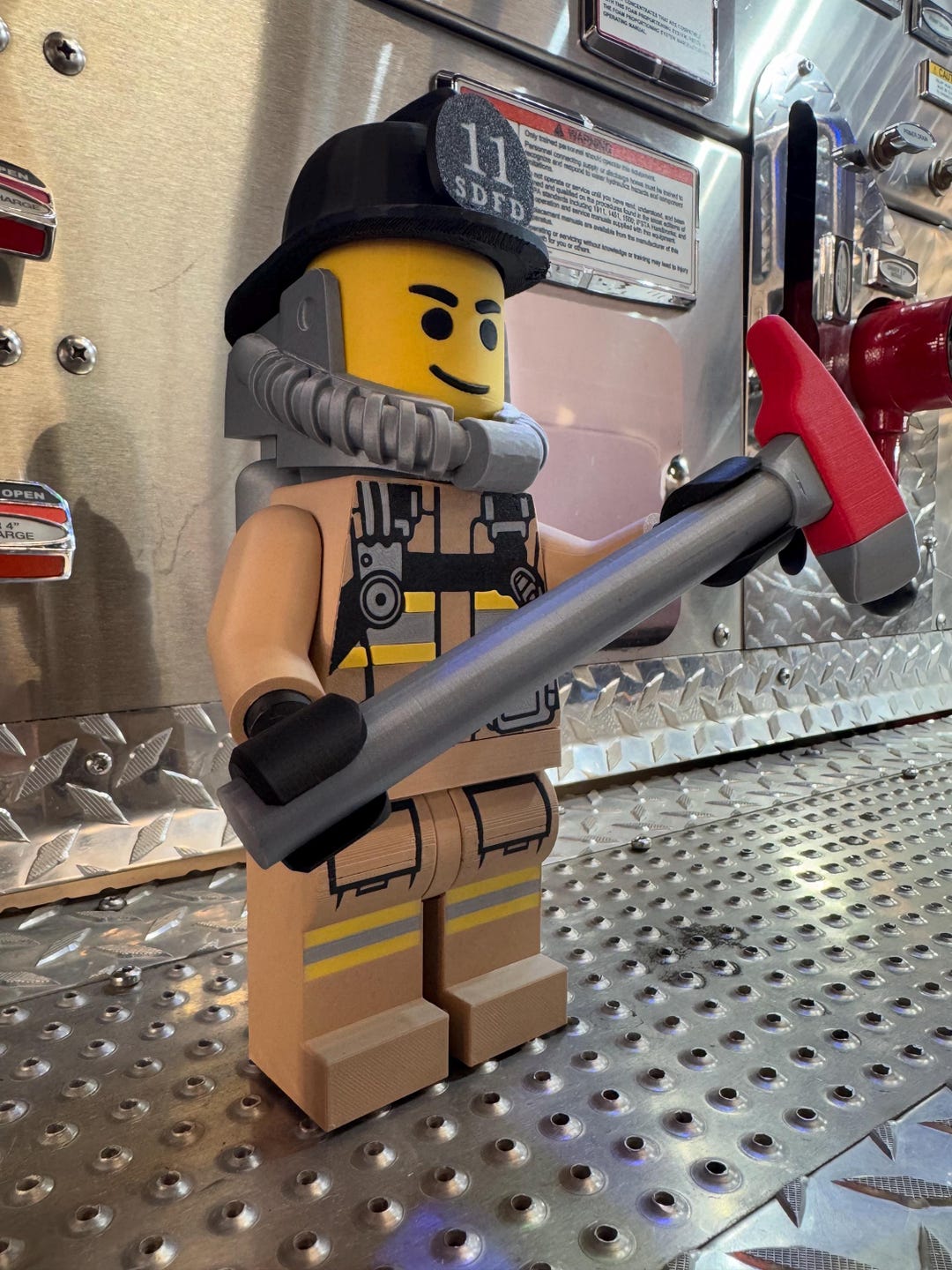 Customizable 3D Printed Large Brick Fireman - 9.5” Tall! - Etsy