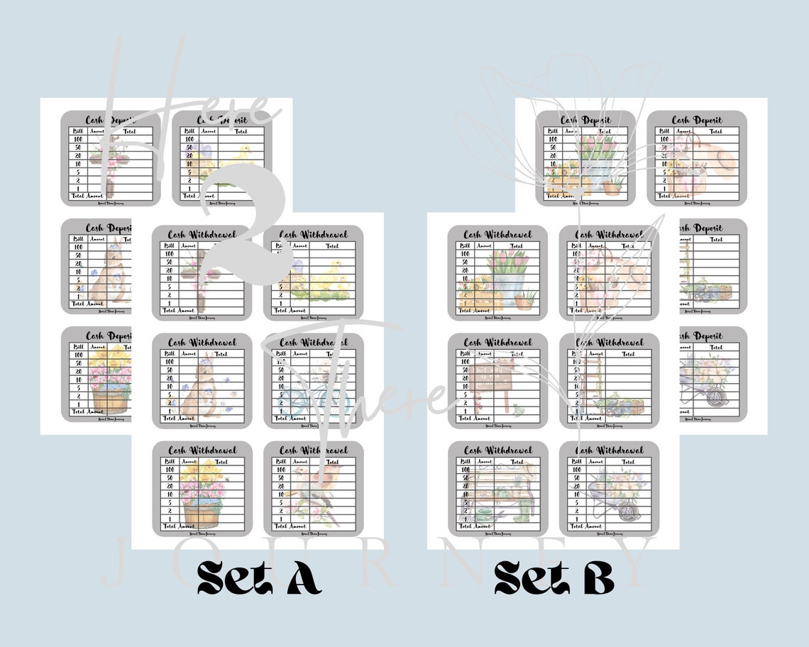 Spring Printable PNG Teller Slips Withdrawal and Deposit Slips Bank ...