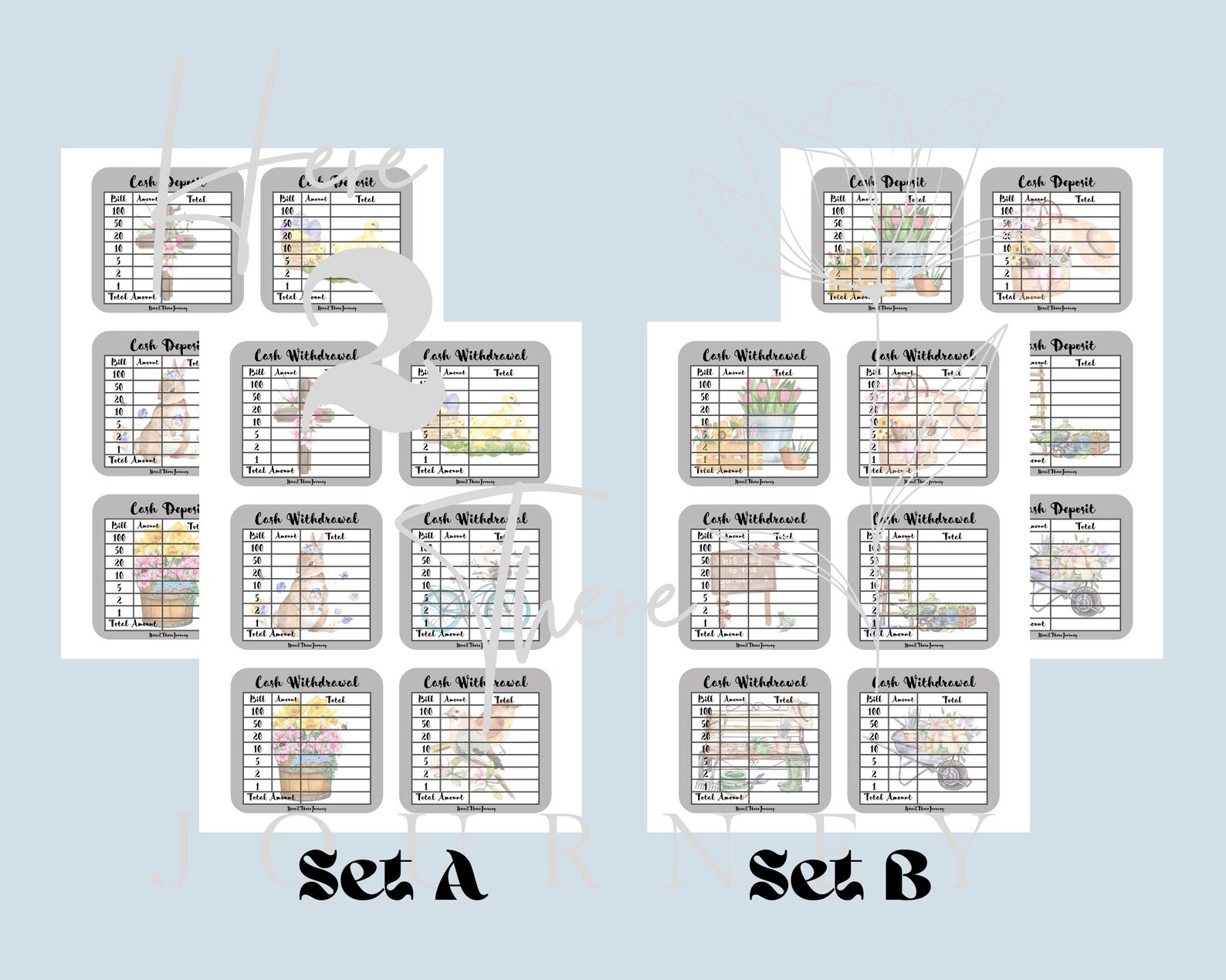 Spring Printable PNG Teller Slips Withdrawal and Deposit Slips Bank ...