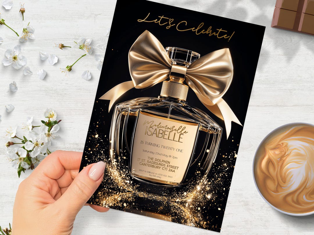 Perfume Invitation, INSTANT DOWNLOAD, High End Luxury, Perfume ...