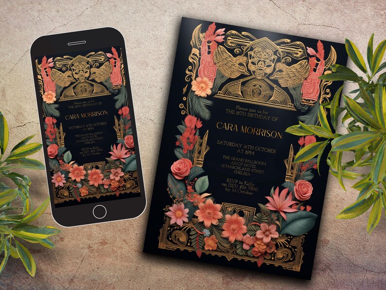 Mayan Party Invitation, INSTANT DOWNLOAD, Mayan Theme, South American ...
