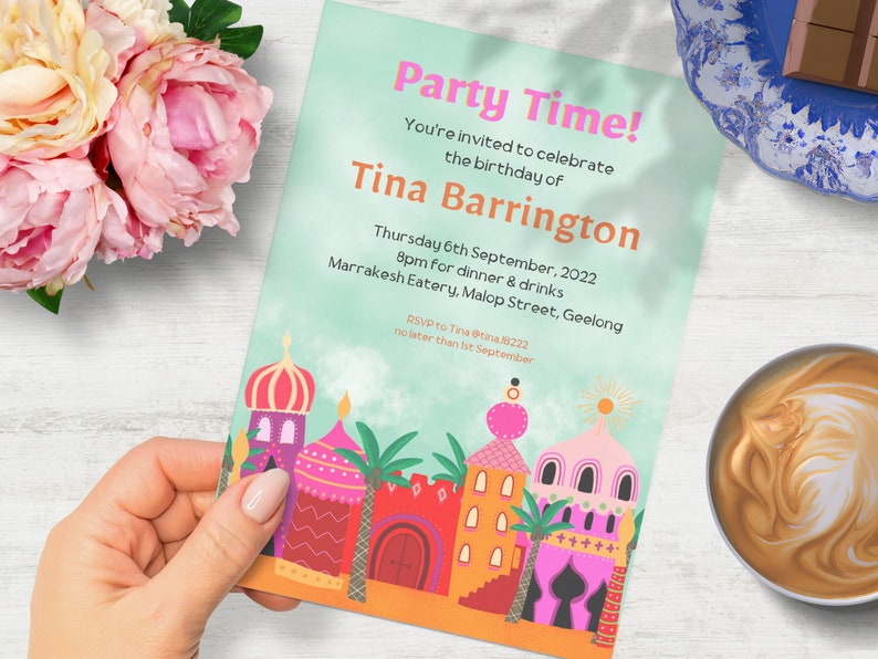 Moroccan Party Invitation, INSTANT DOWNLOAD, One of a Kind Birthday ...