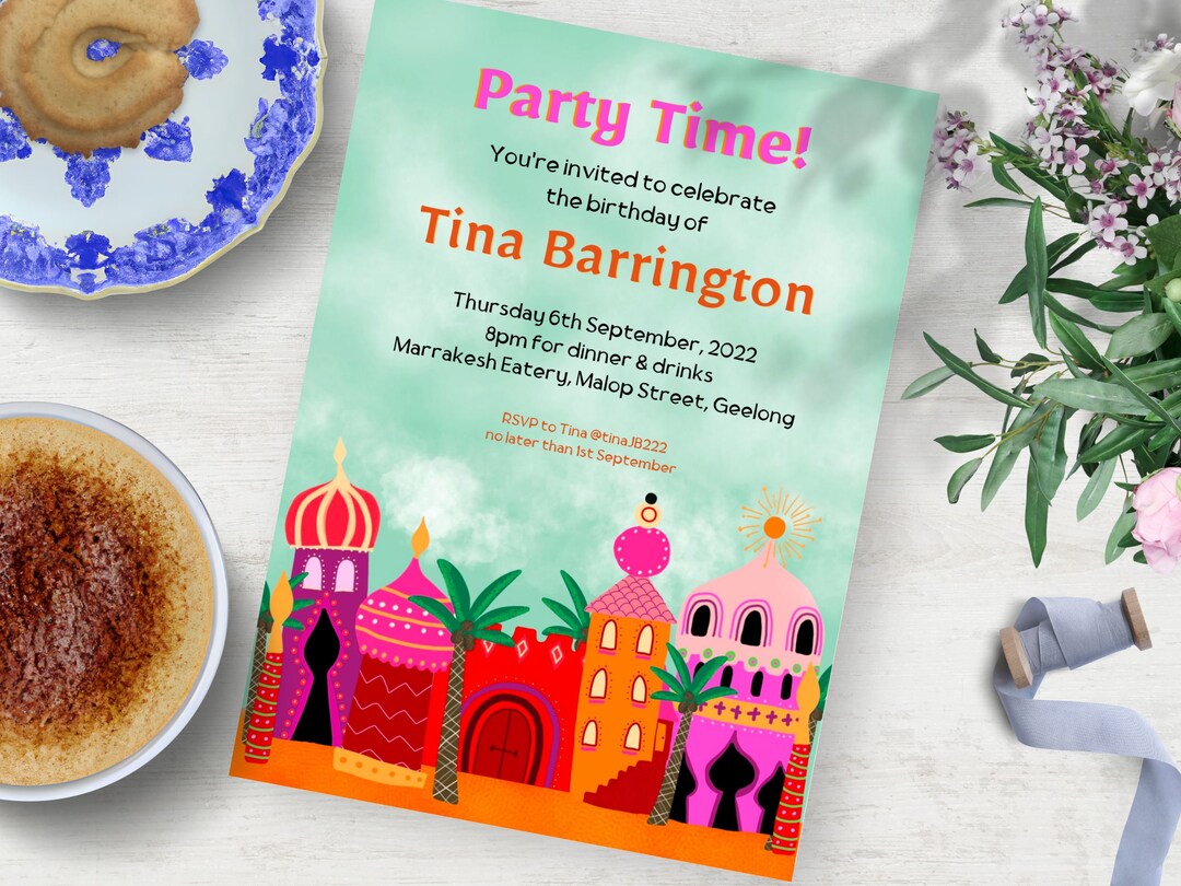 Moroccan Party Invitation, INSTANT DOWNLOAD, One of a Kind Birthday ...