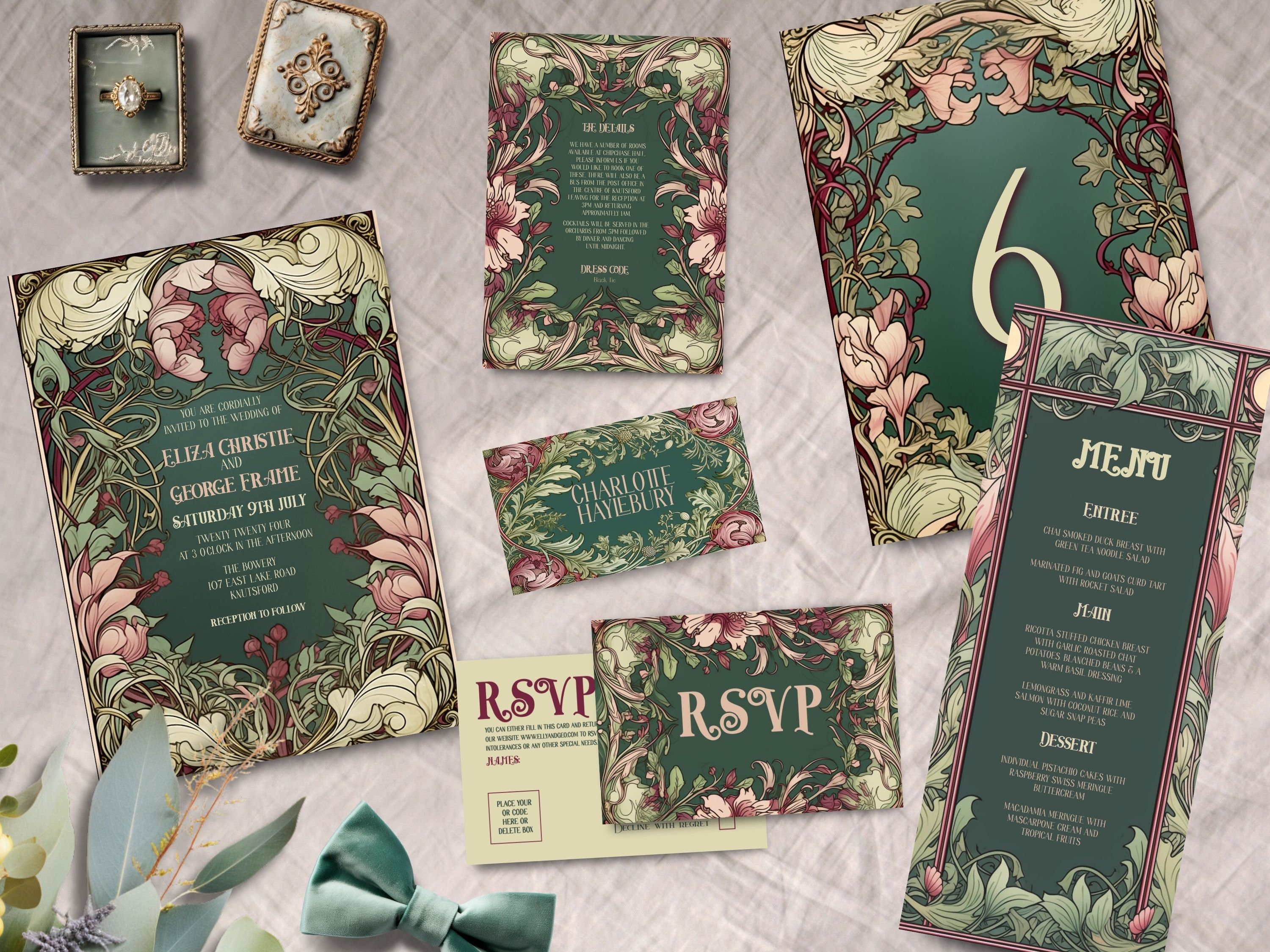 Art Nouveau Wedding Bundle, INSTANT DOWNLOAD, Art Deco, Victorian ...