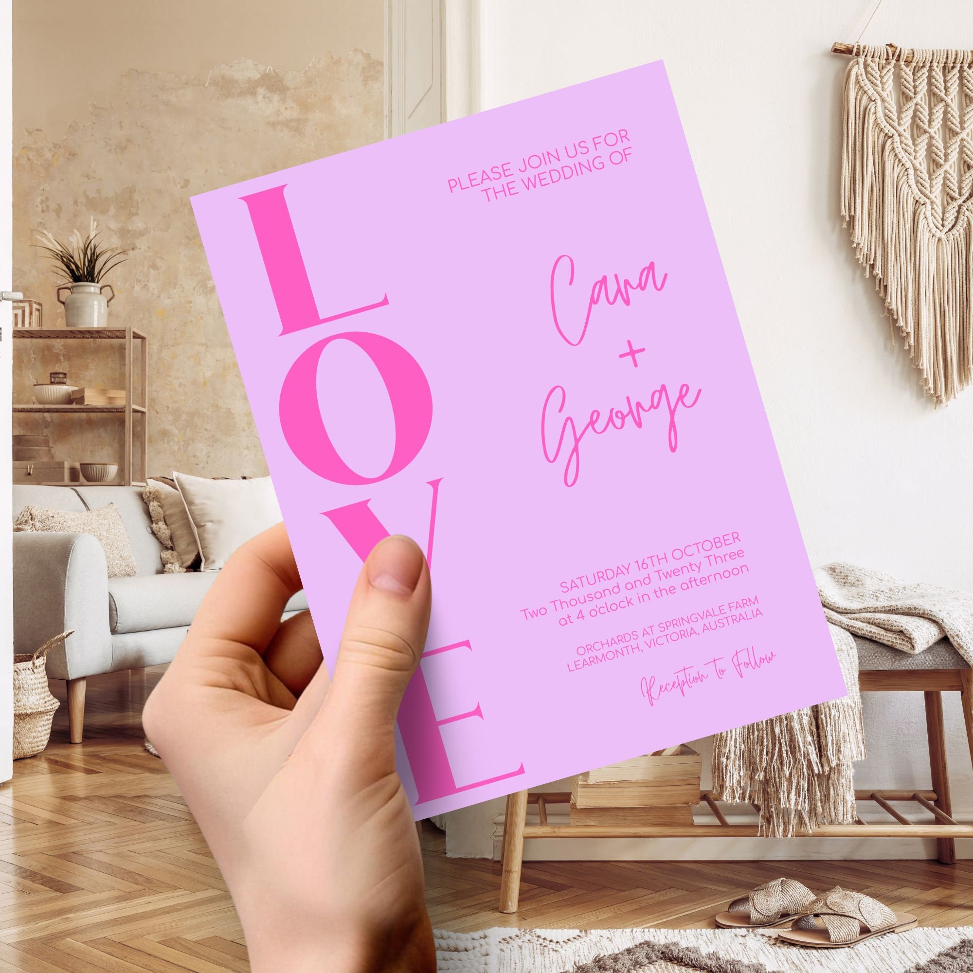 Minimal Wedding Invitation Set INSTANT DOWNLOAD Modern - Etsy