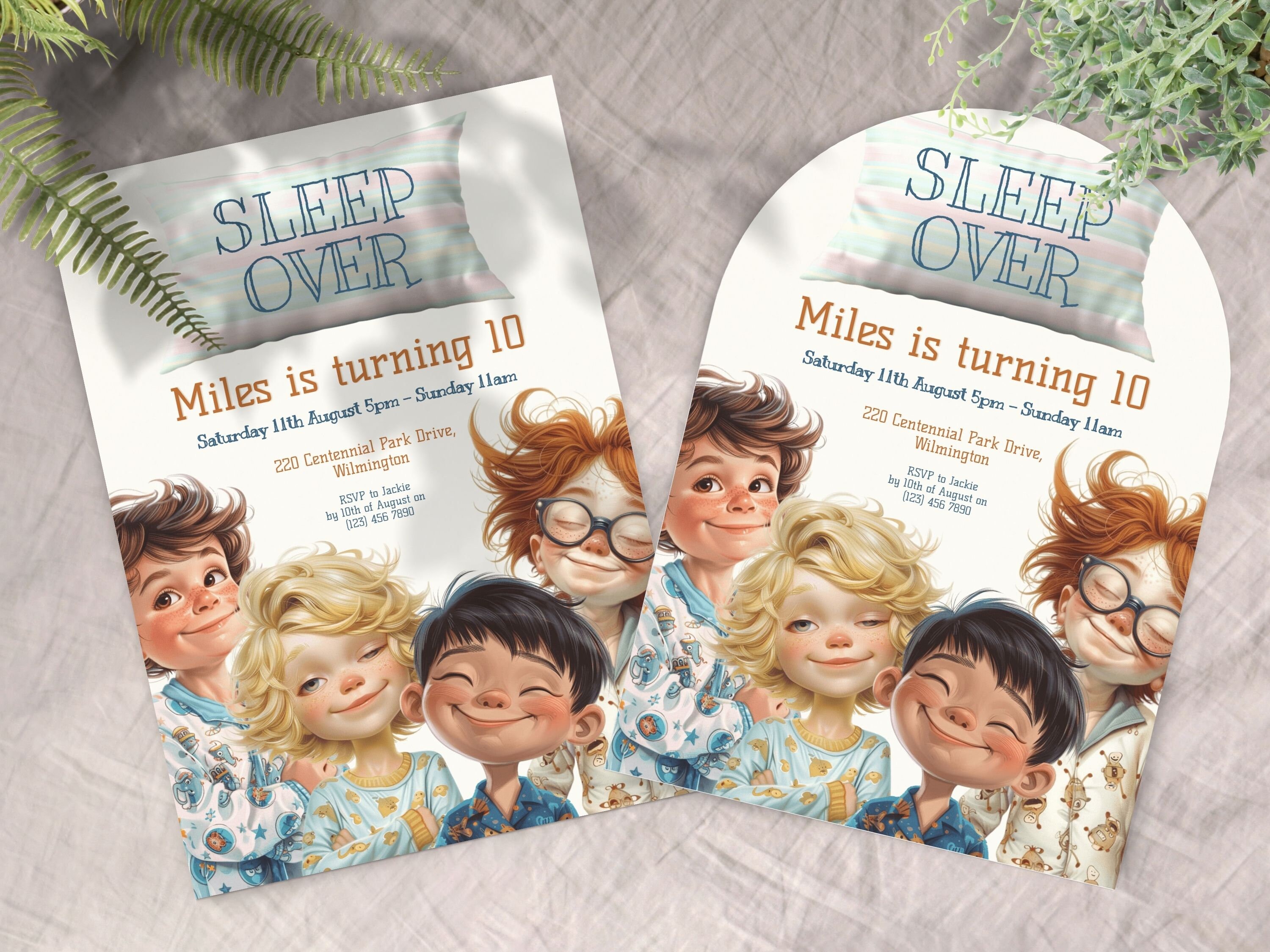 Sleep Over Birthday Invitation, INSTANT DOWNLOAD, Boy Slumber Party ...