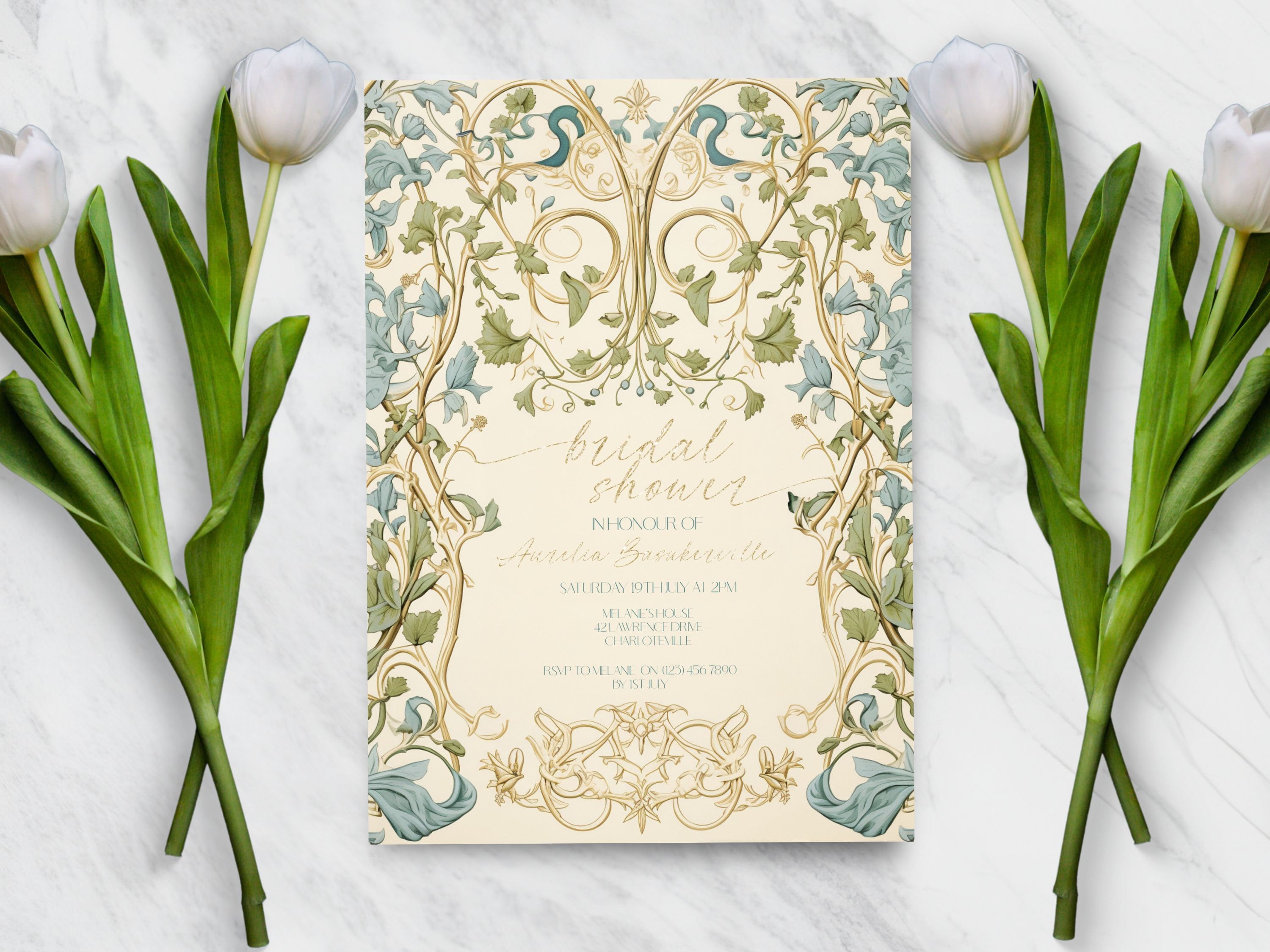Regency Bridal Shower Invitation, INSTANT DOWNLOAD, Vintage Floral ...