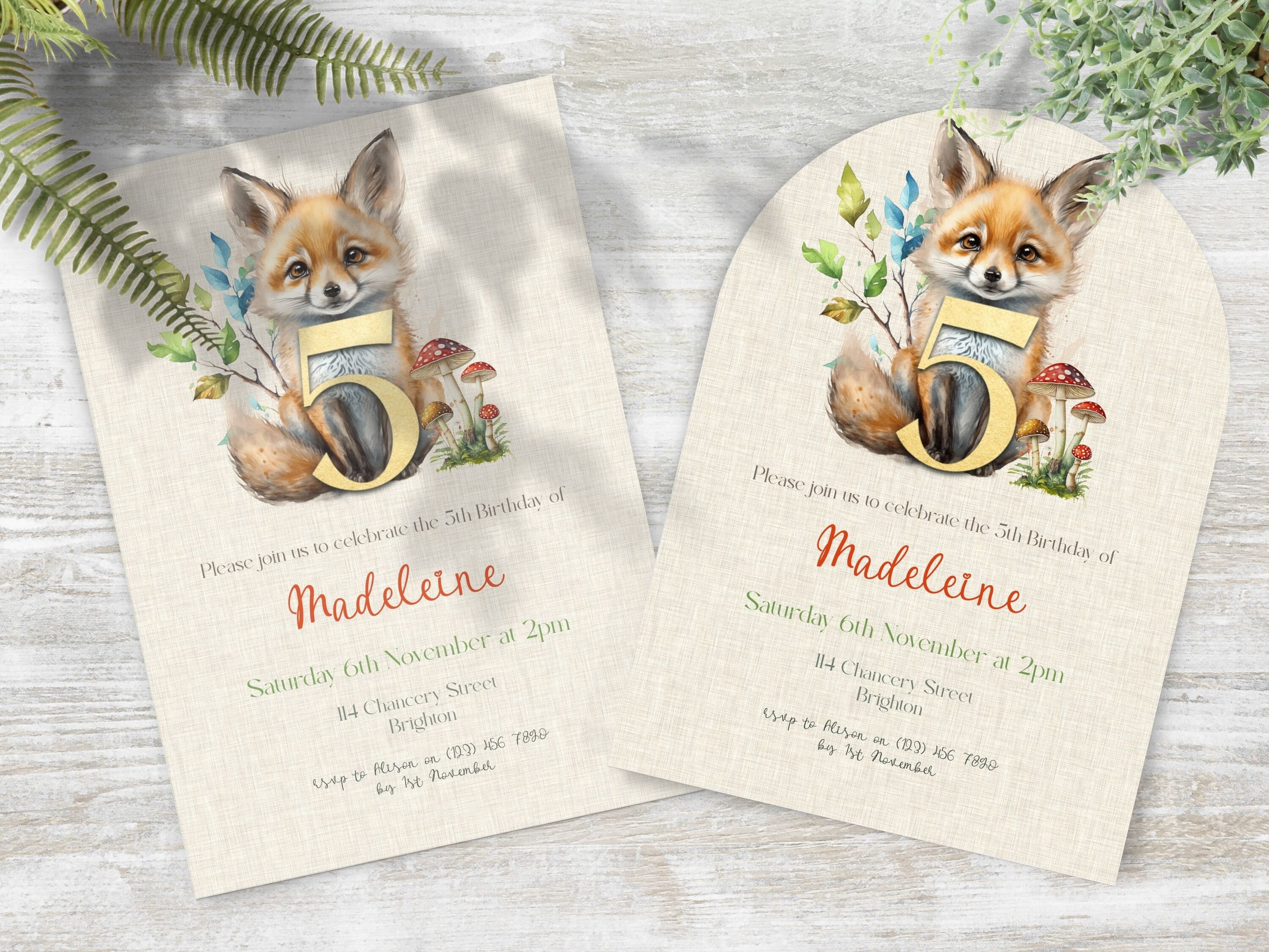 Woodland Themed Birthday Invite INSTANT DOWNLOAD Forest - Etsy