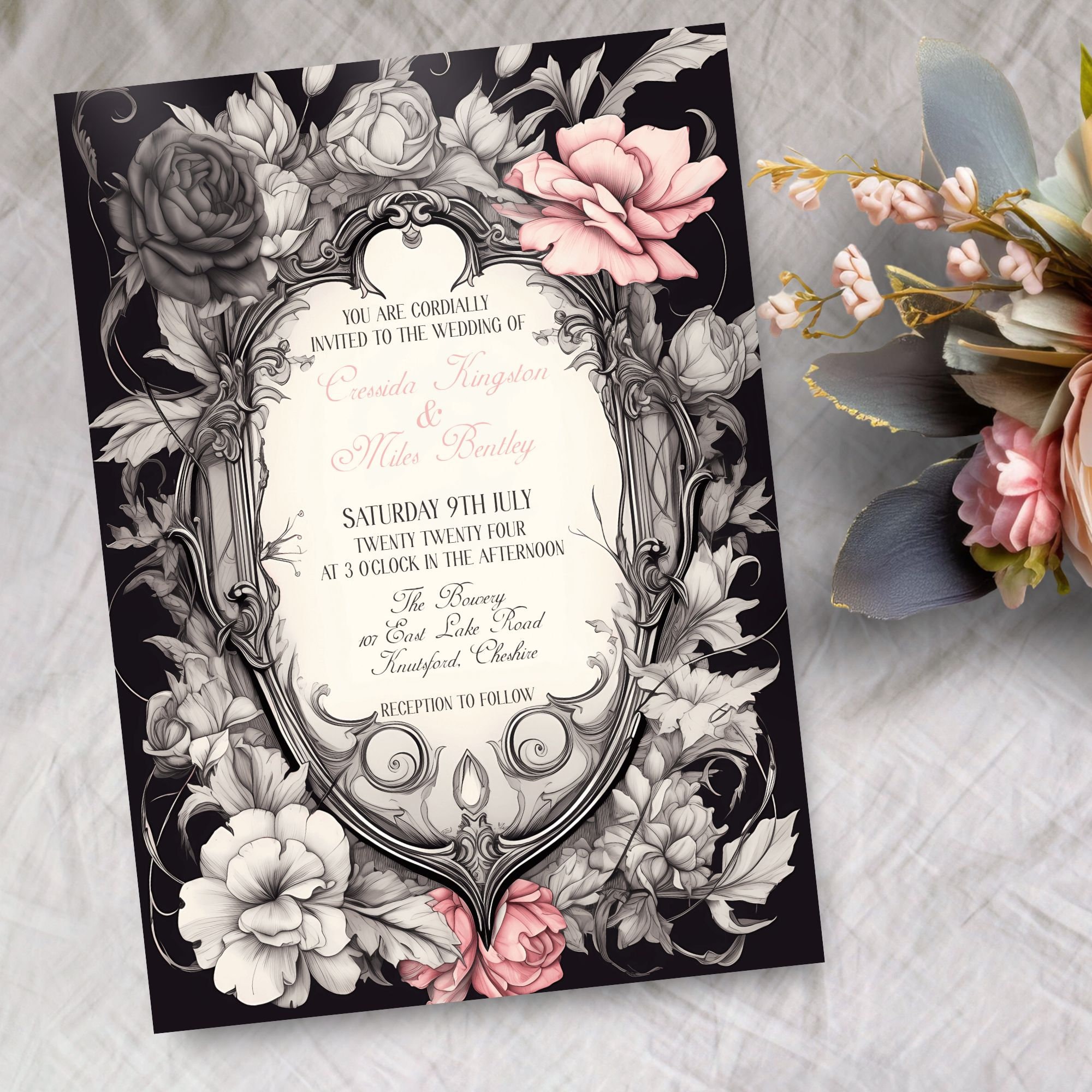 Gothic Wedding Invitation, INSTANT DOWNLOAD, Victorian Wedding Suite ...