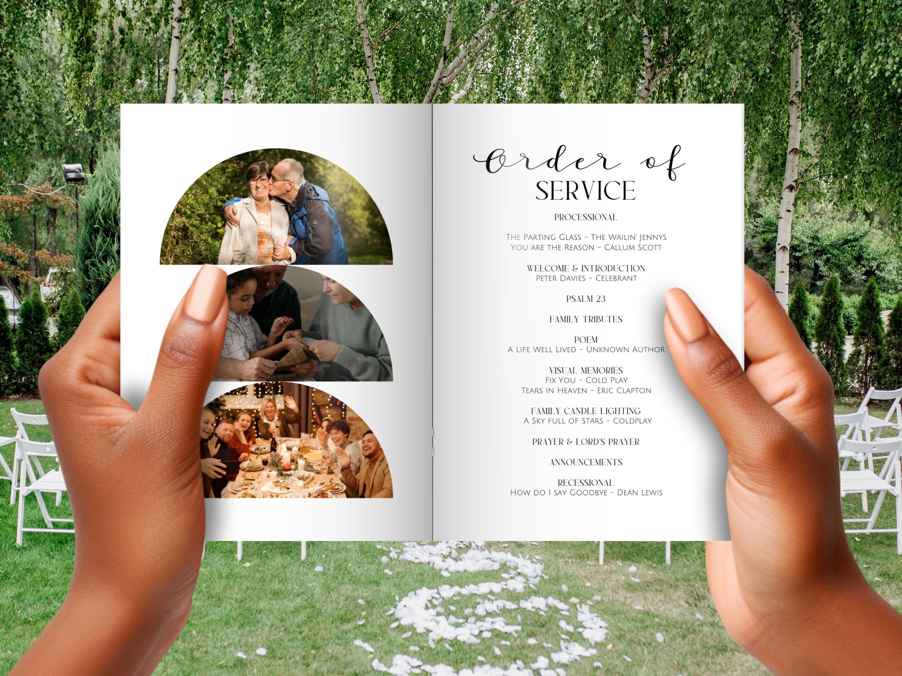 Minimal Funeral Program, INSTANT DOWNLOAD, Obituary, Celebration of ...