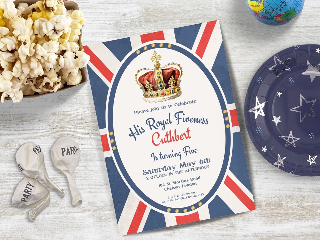 His Royal Five-ness Birthday Invitation, INSTANT DOWNLOAD, Edit in ...