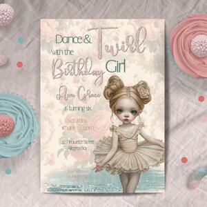 6th Birthday Invitation, INSTANT DOWNLOAD, Ballerina Birthday Invite ...