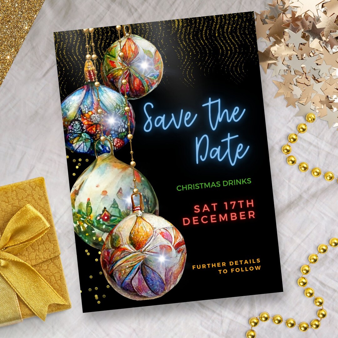 Christmas Save the Date Editable Template, INSTANT DOWNLOAD, Christmas ...