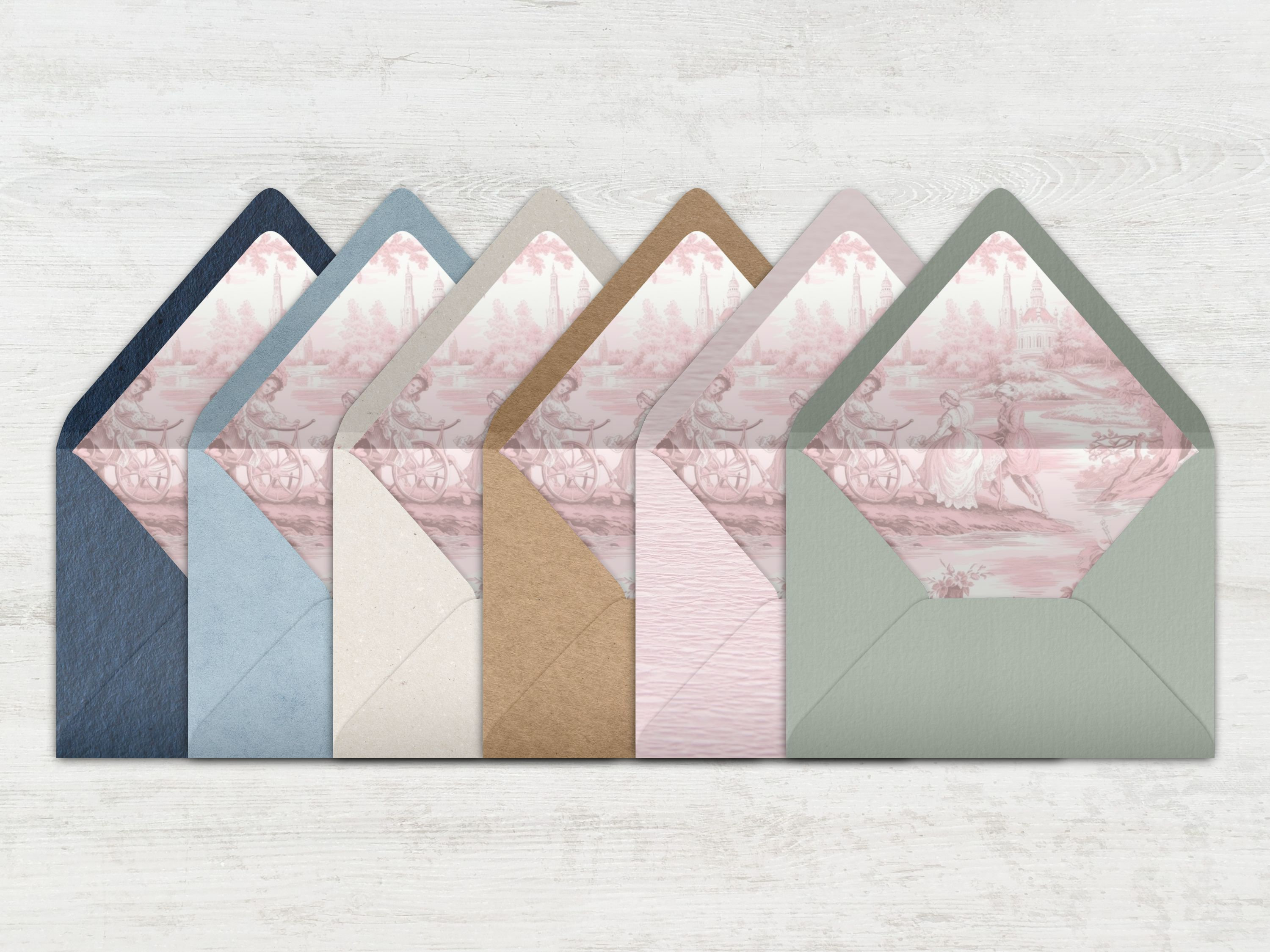 Pink Envelope Liner, INSTANT DOWNLOAD, Canva Template, Liberty, French ...