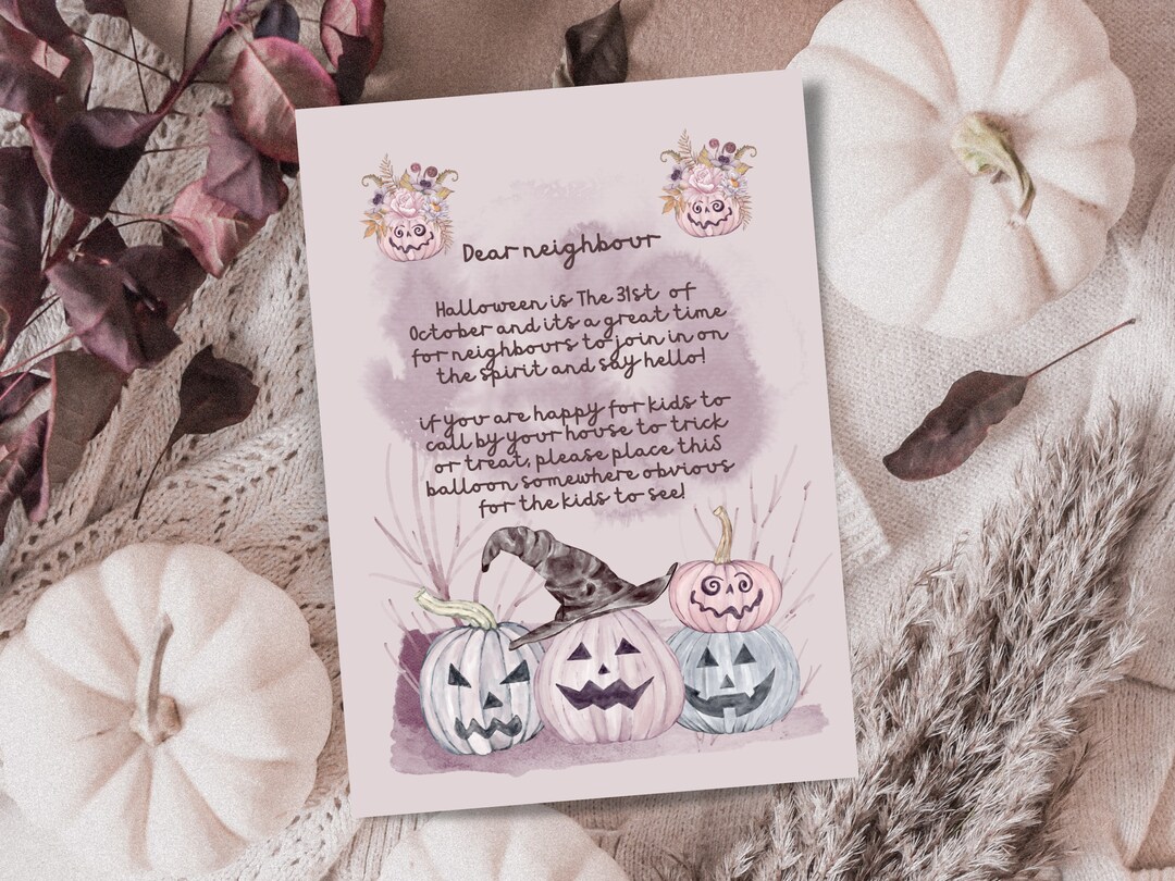 Halloween Neighbours Boho Letter INSTANT DOWNLOAD Fully Editable Canva ...
