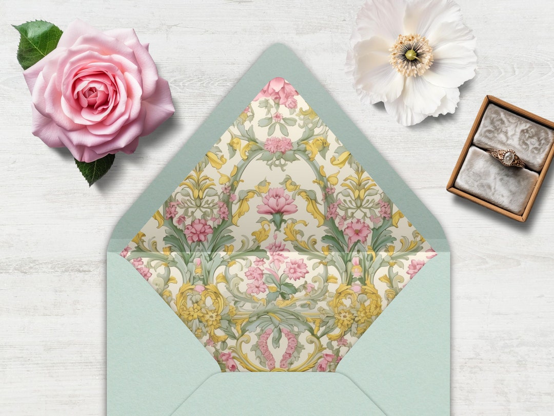 Envelope Liner, Jane Austen Style, INSTANT DOWNLOAD, Canva Template ...