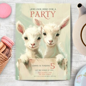 Goat Birthday Party Invitation, INSTANT DOWNLOAD, Join the Herd, Billy ...