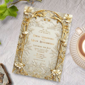 Victorian Wedding Invitation, INSTANT DOWNLOAD, Vintage Floral Invite ...