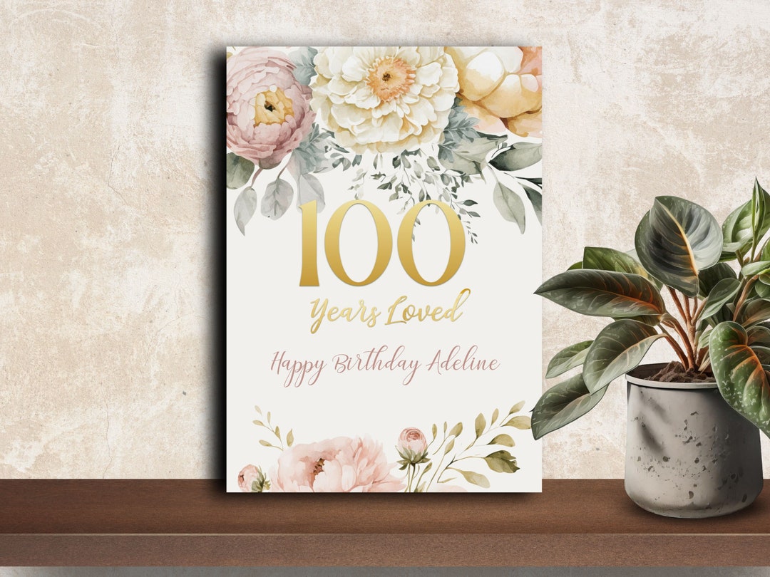 100th Birthday Welcome Sign, INSTANT DOWNLOAD, Boho Floral Welcome Sign ...