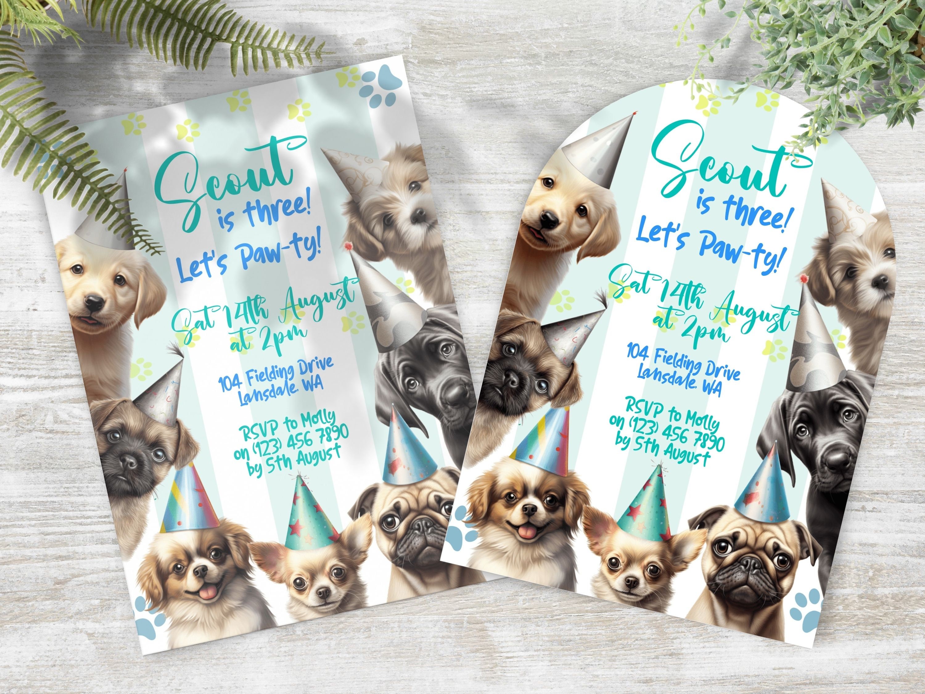 Dog Theme Birthday Party Invitation, INSTANT DOWNLOAD, Doggo Party, Let ...