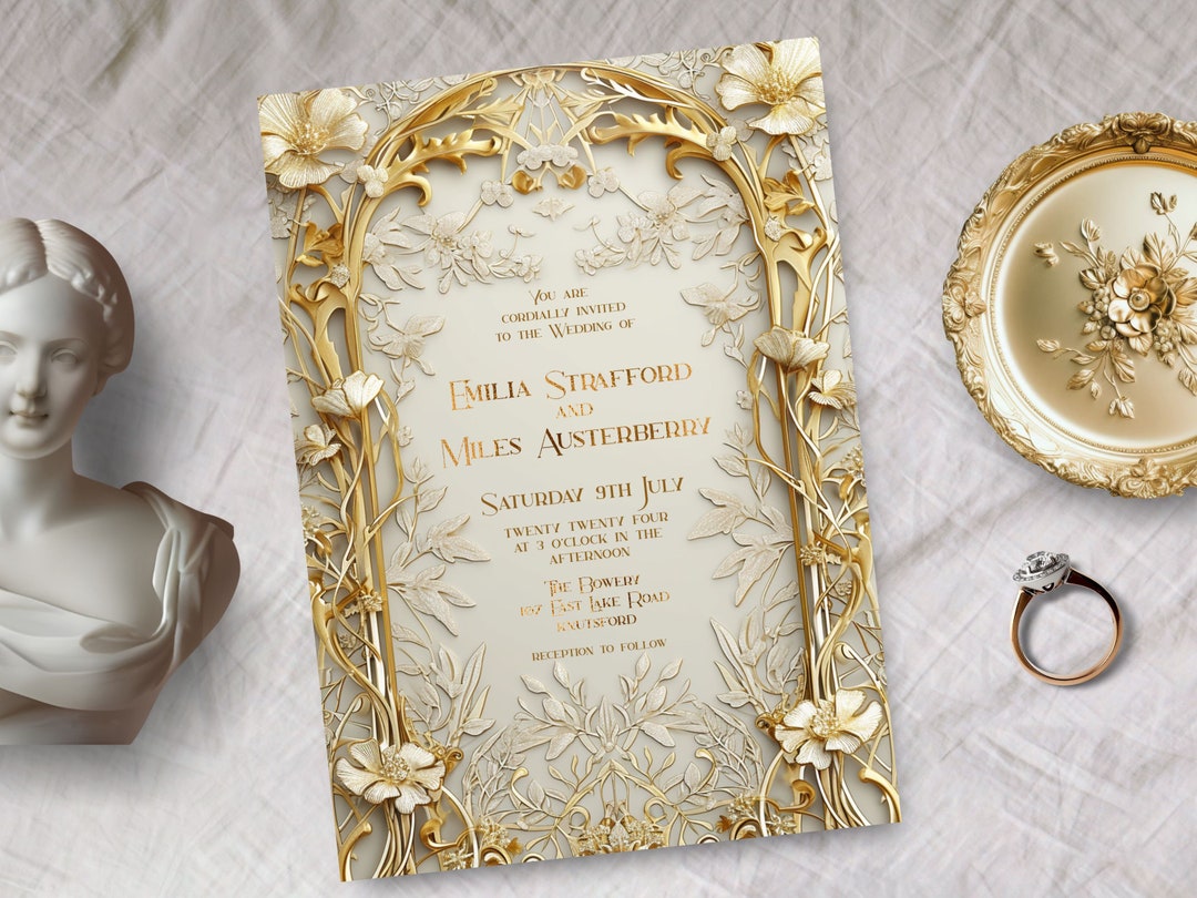 Victorian Wedding Invitation, INSTANT DOWNLOAD, Vintage Floral Invite ...