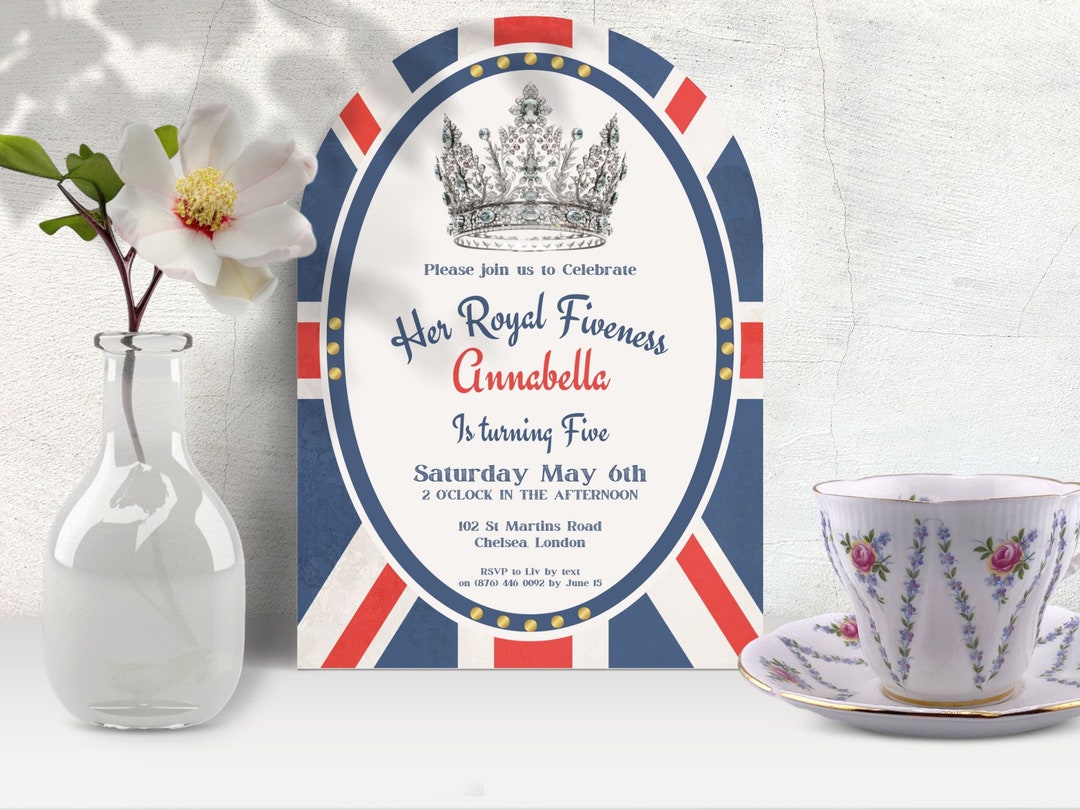 Her Royal Five-ness Birthday Invitation INSTANT DOWNLOAD Edit in Canva ...