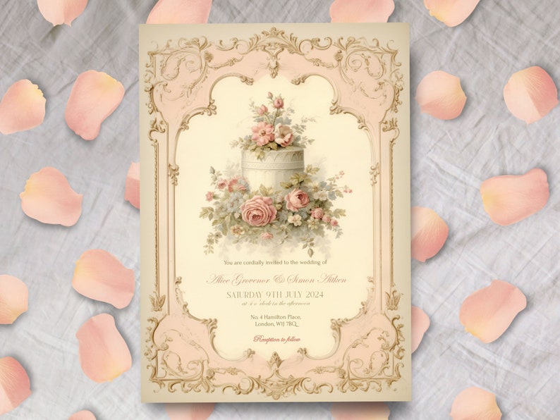 Victorian Wedding Invitation, INSTANT DOWNLOAD, Vintage Floral Invite ...