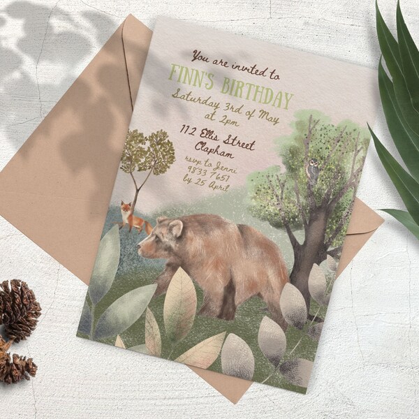 Forest Birthday Invitation - Etsy