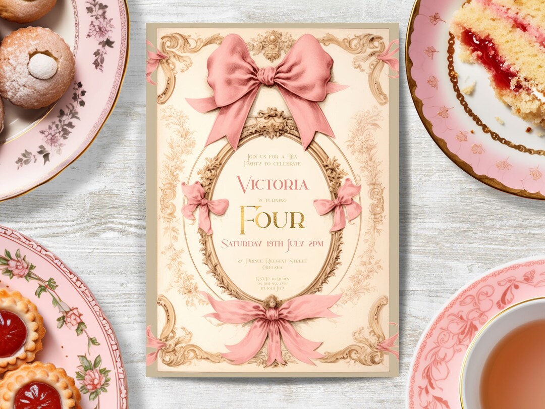 Tea Party Invitation, INSTANT DOWNLOAD, Victorian, Regency, Fancy Tea ...