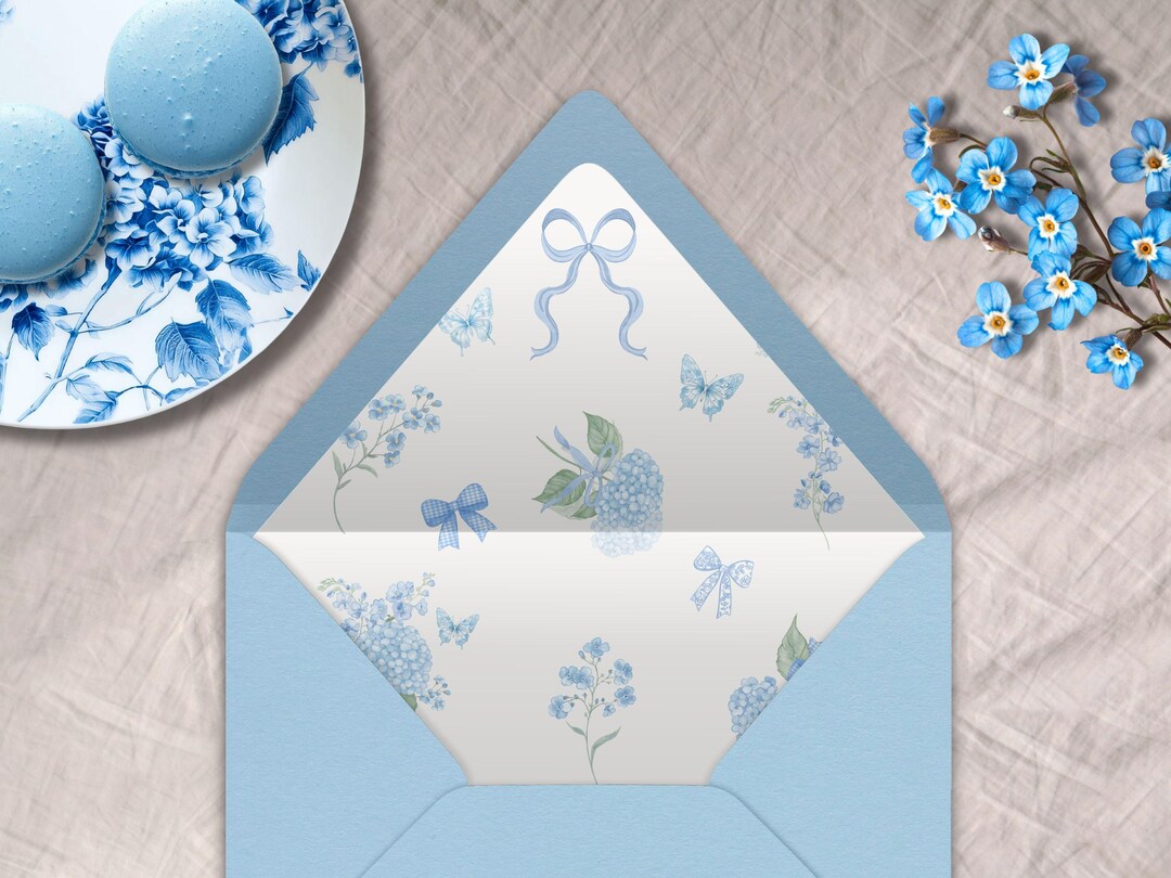 Coquette Envelope Liner, INSTANT DOWNLOAD, Canva Template, Bows ...