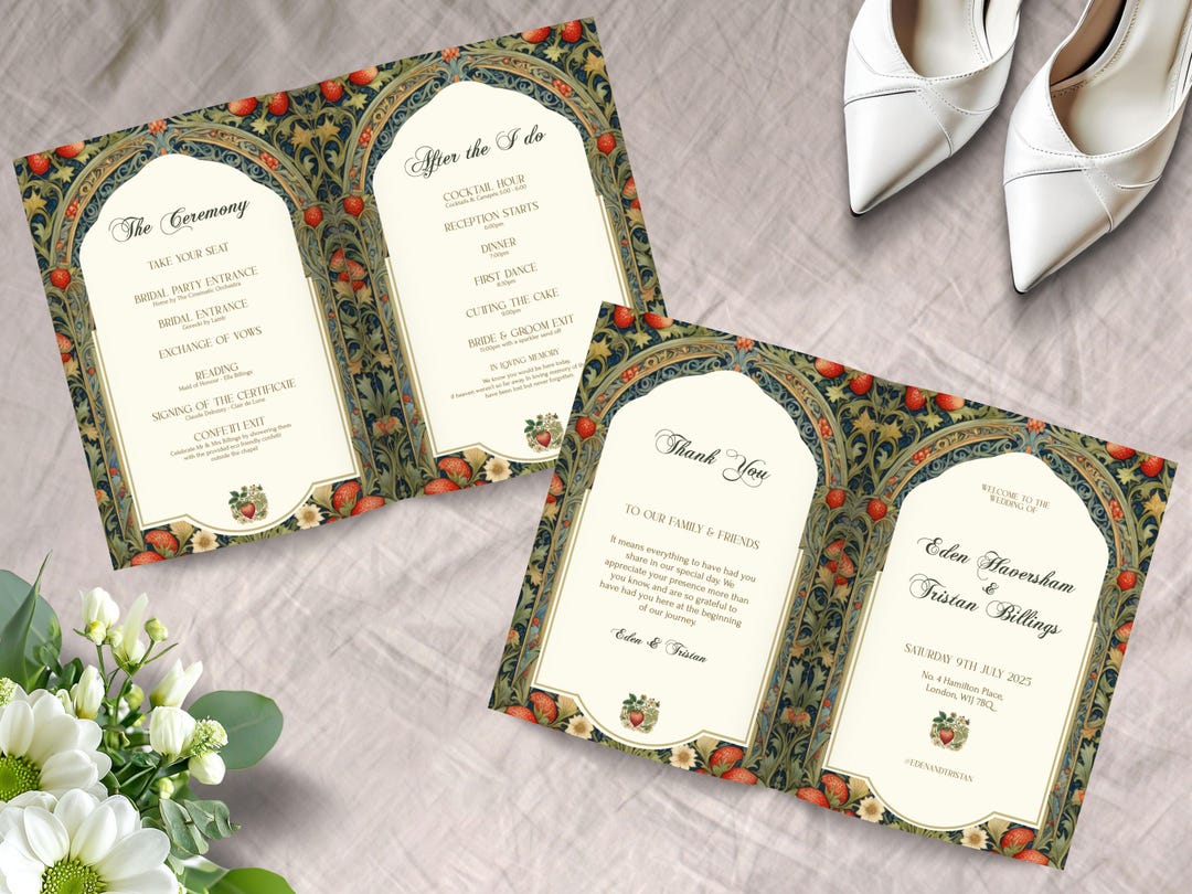 Printable Program Template, INSTANT DOWNLOAD, Folded, Wedding Ceremony ...