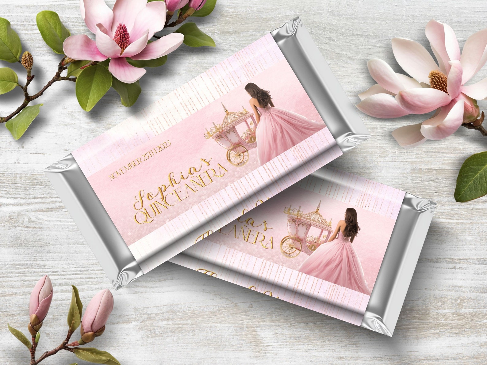 Quinceañera Chocolate Wrapper, INSTANT DOWNLOAD, Printable Chocolate ...
