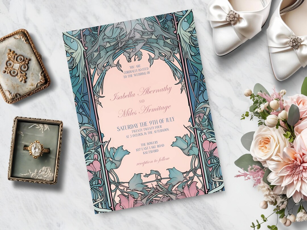 Art Deco Wedding Invitation, INSTANT DOWNLOAD, Victorian Wedding ...