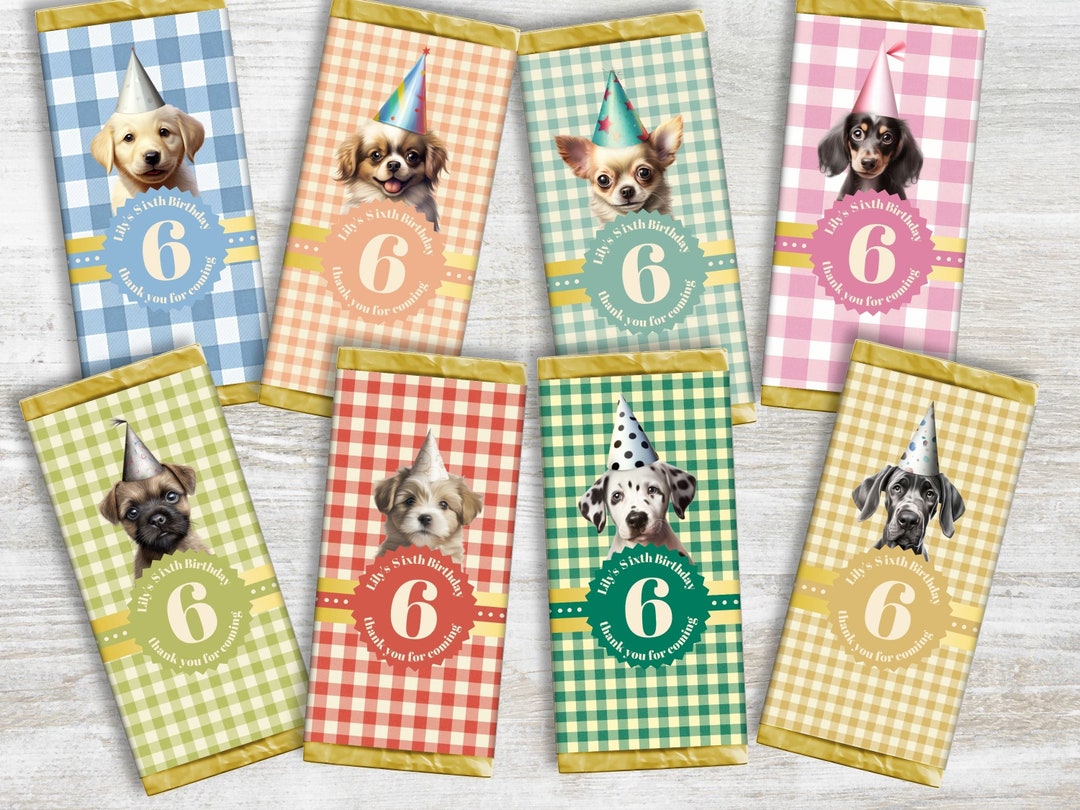 Dog Chocolate Wrappers, INSTANT DOWNLOAD, Printable Chocolate Wraps ...