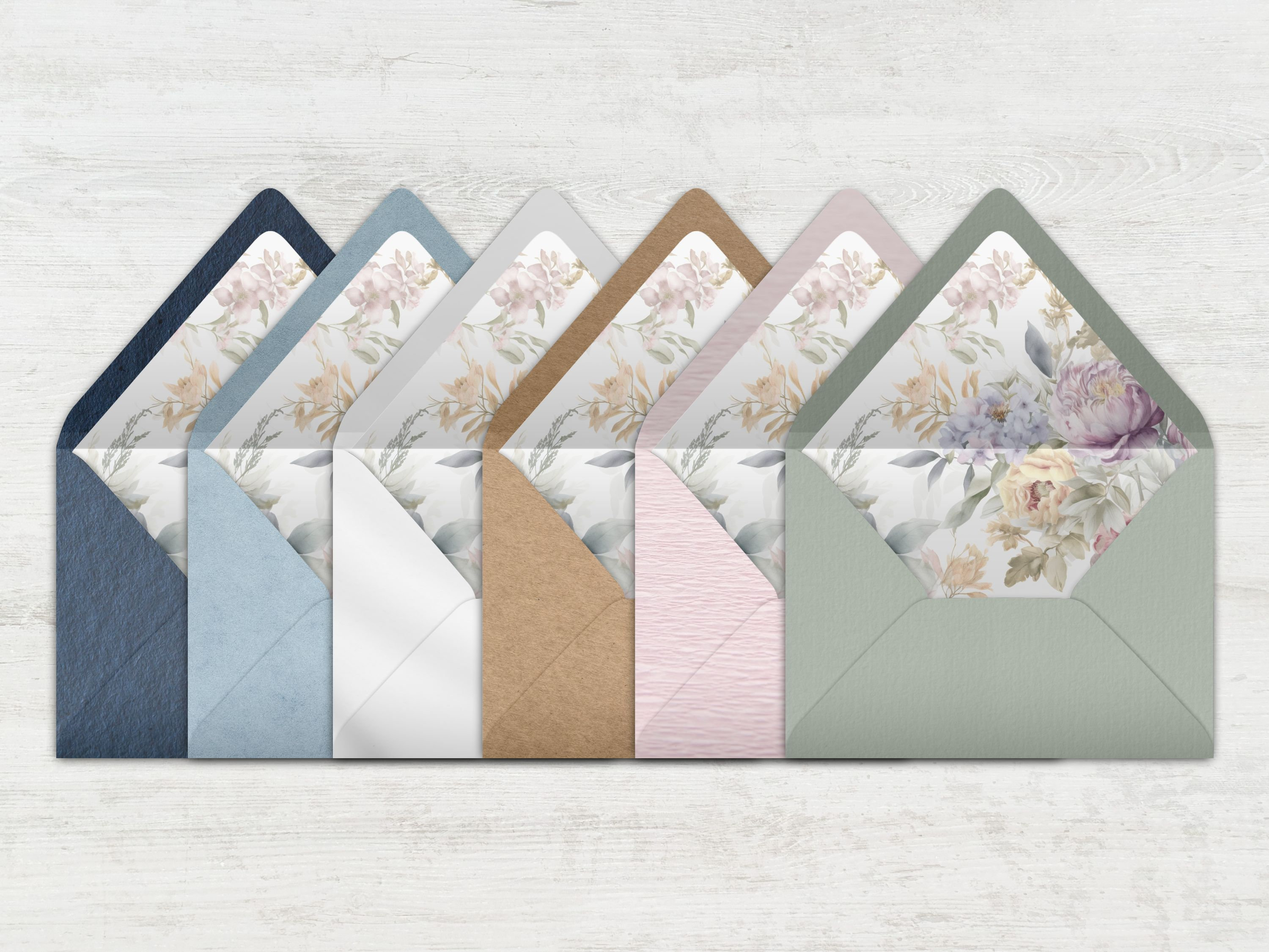 Wedding Botanical, Envelope Liner, INSTANT DOWNLOAD, Canva Template ...