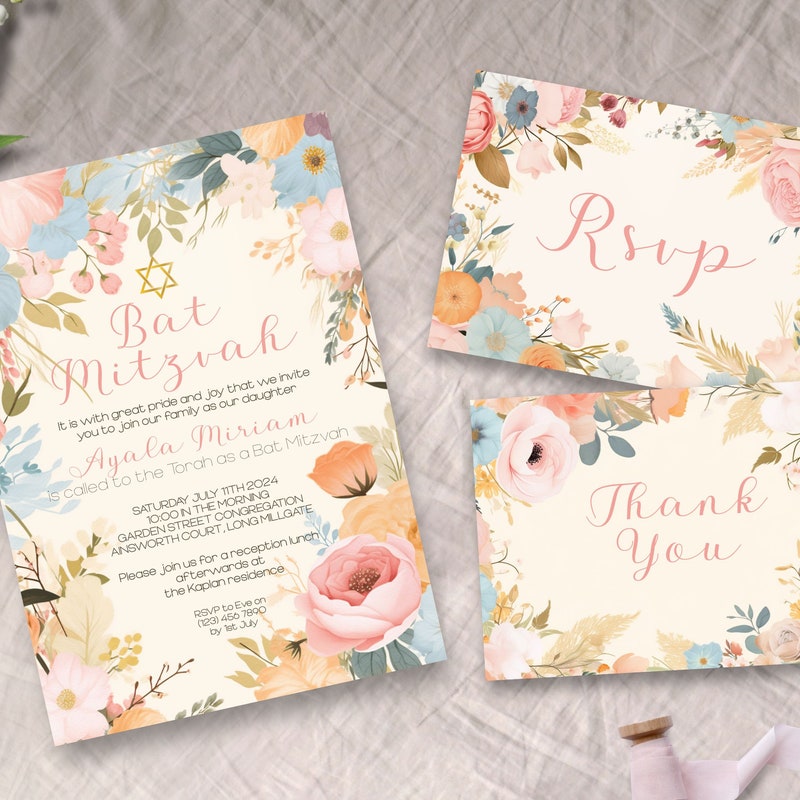 Bat Mitzvah Invite - Etsy