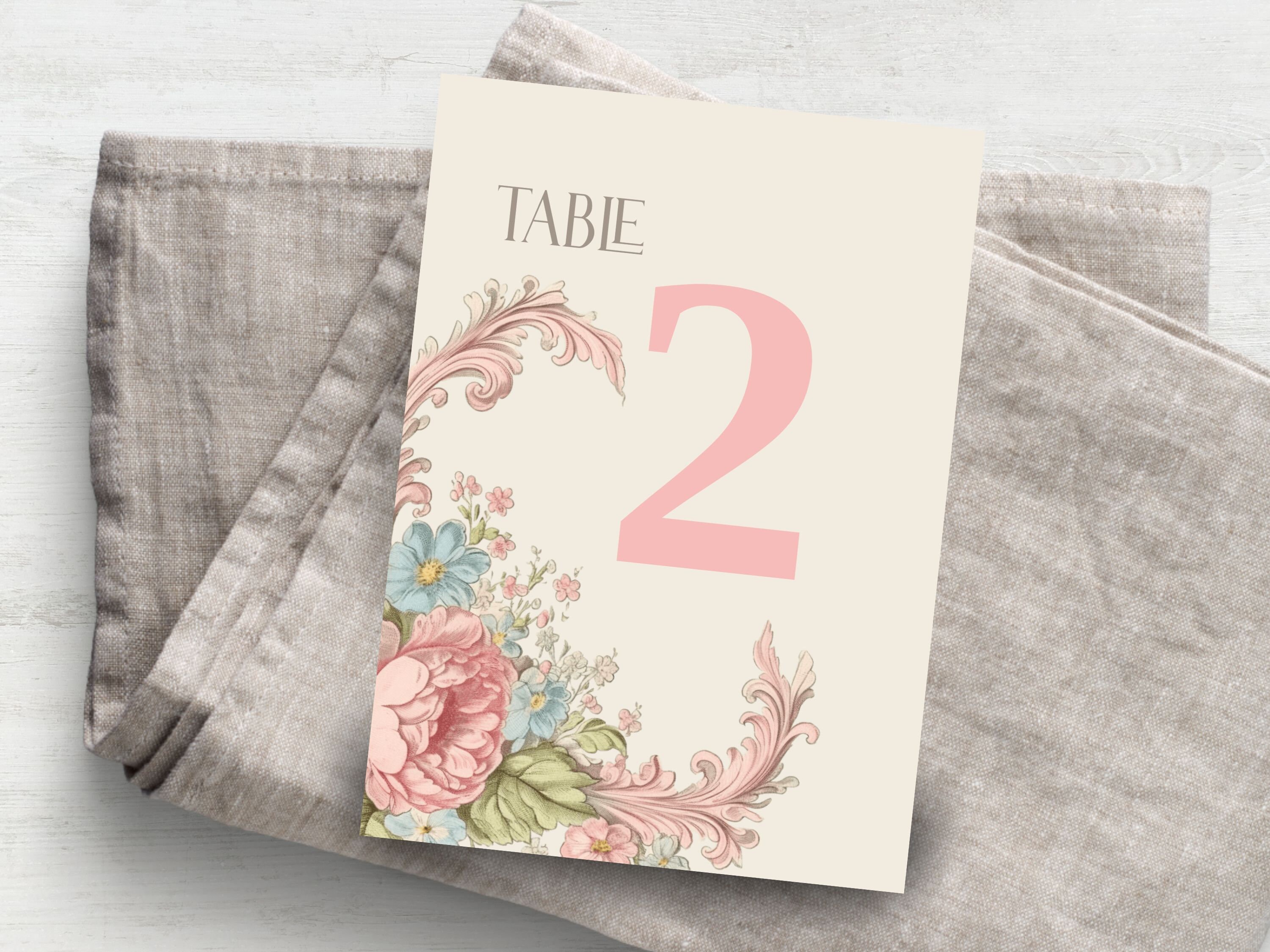 Victorian Wedding Menu, INSTANT DOWNLOAD, Vintage Floral Name Card ...