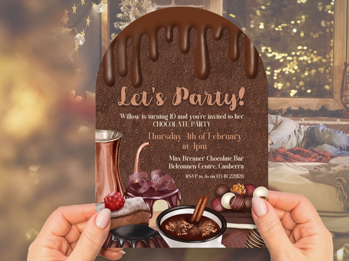 Chocolate Party Invitation INSTANT DOWNLOAD Desserts Birthday ...