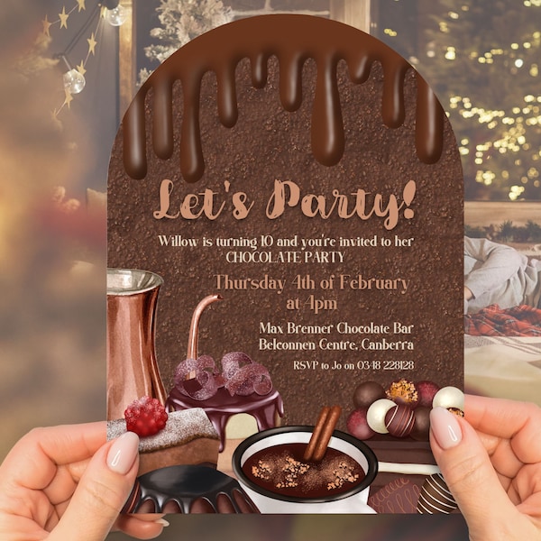 Chocolate Party Invitations - Etsy