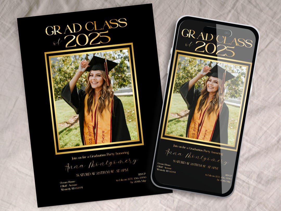 Graduation Party Invitation Template, INSTANT DOWNLOAD, Editable Photo ...