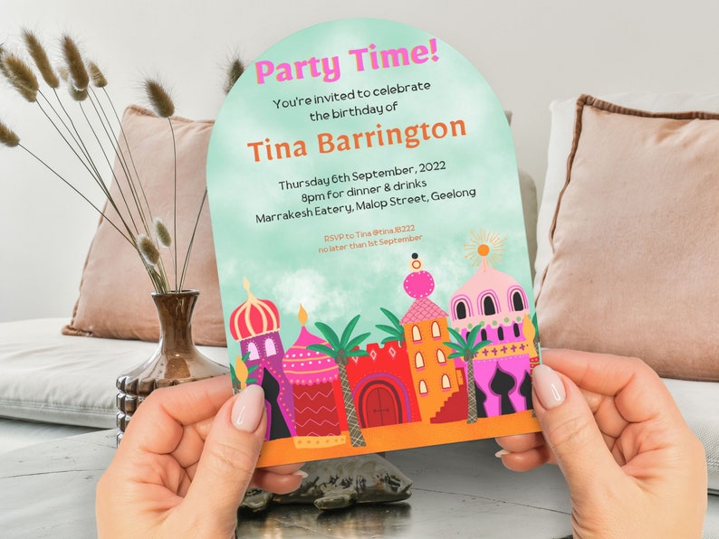 Moroccan Party Invitation, INSTANT DOWNLOAD, One of a Kind Birthday ...
