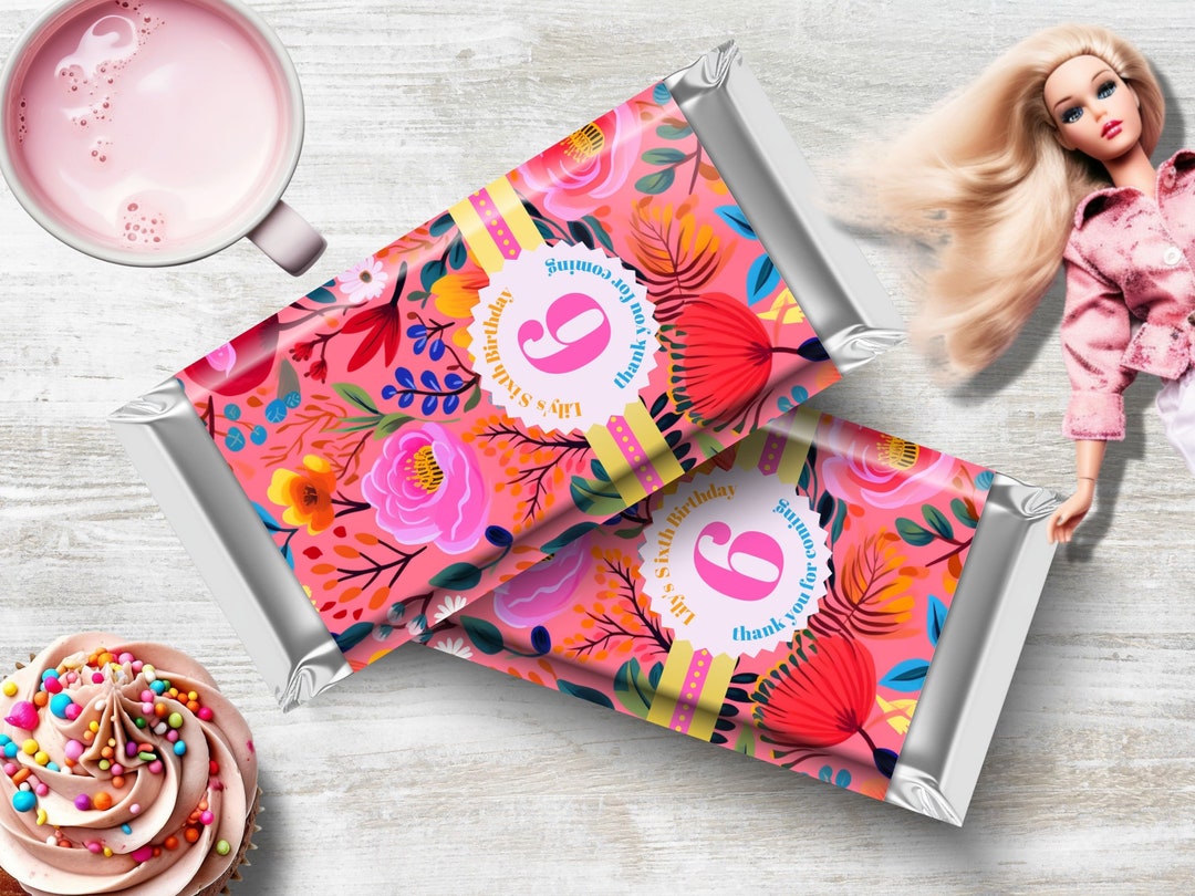 Floral Chocolate Wrapper, INSTANT DOWNLOAD, Printable Chocolate Wrap ...