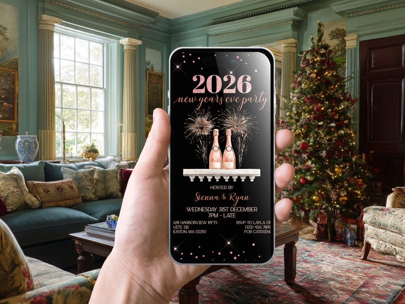 New Years Eve Party Invitation, INSTANT DOWNLOAD, Cheers to New Years ...