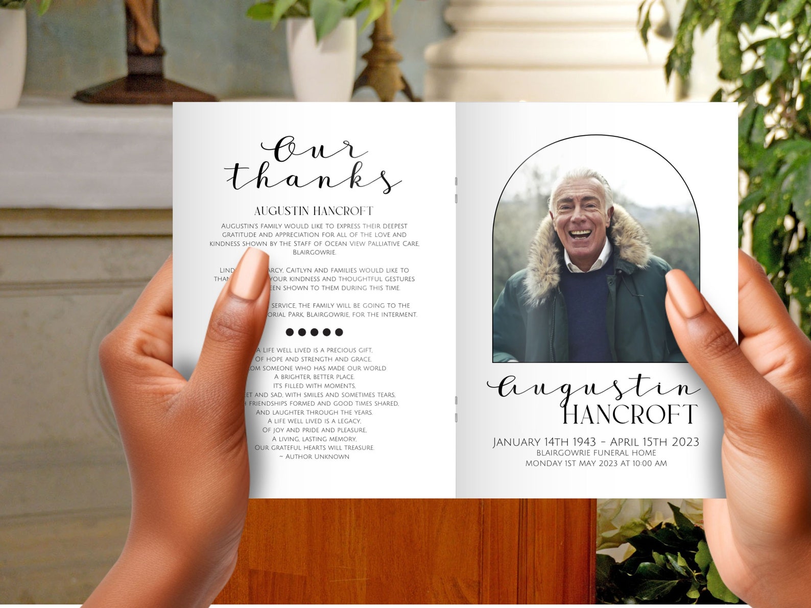 Minimal Funeral Program, INSTANT DOWNLOAD, Obituary, Celebration of ...