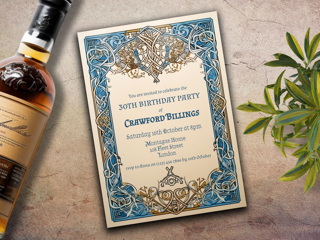 Men's Thirtieth Birthday Invitation, INSTANT DOWNLOAD, Surprise 30th ...