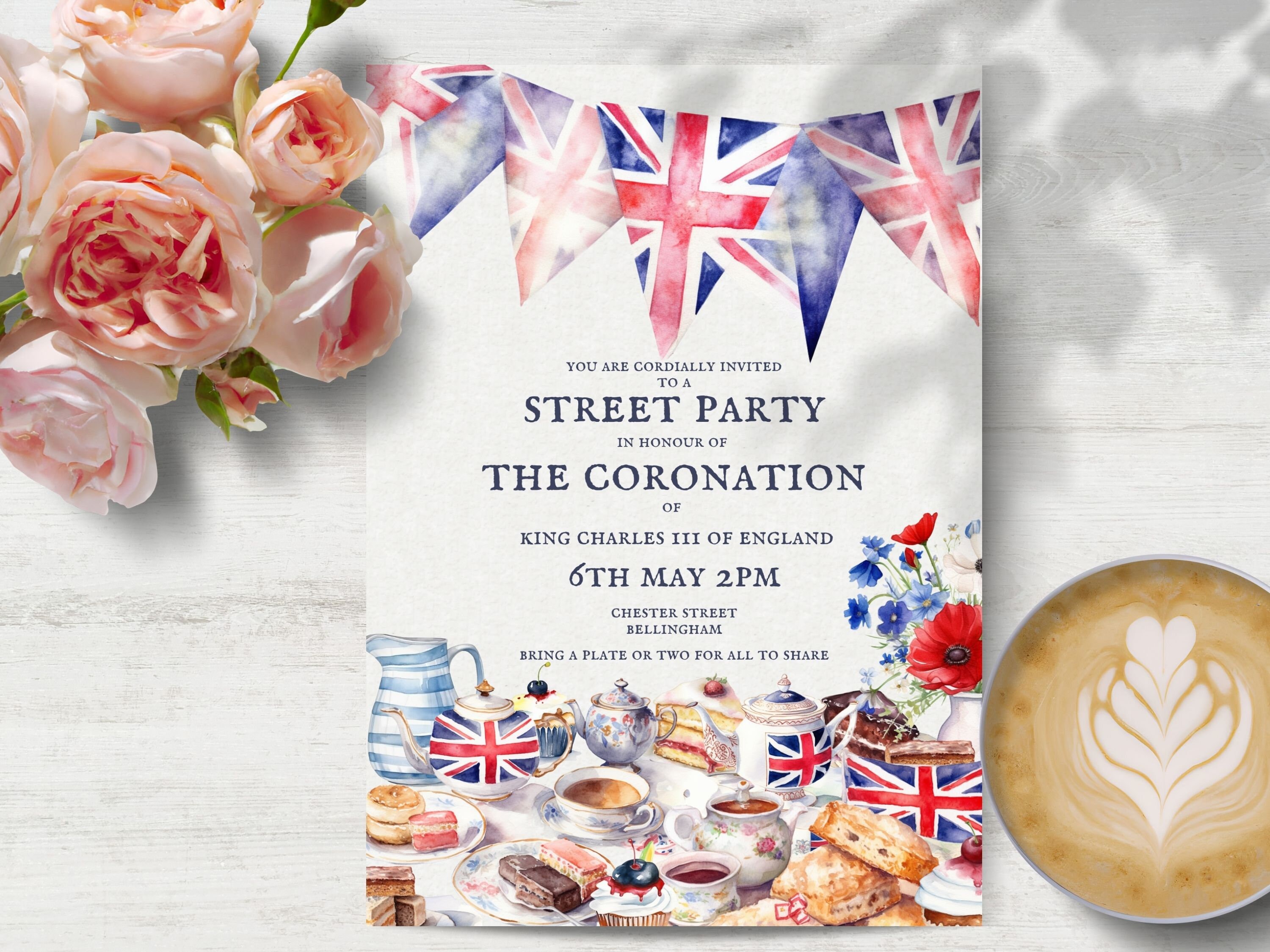 Editable Coronation Street Party Invitation INSTANT DOWNLOAD, Invite ...