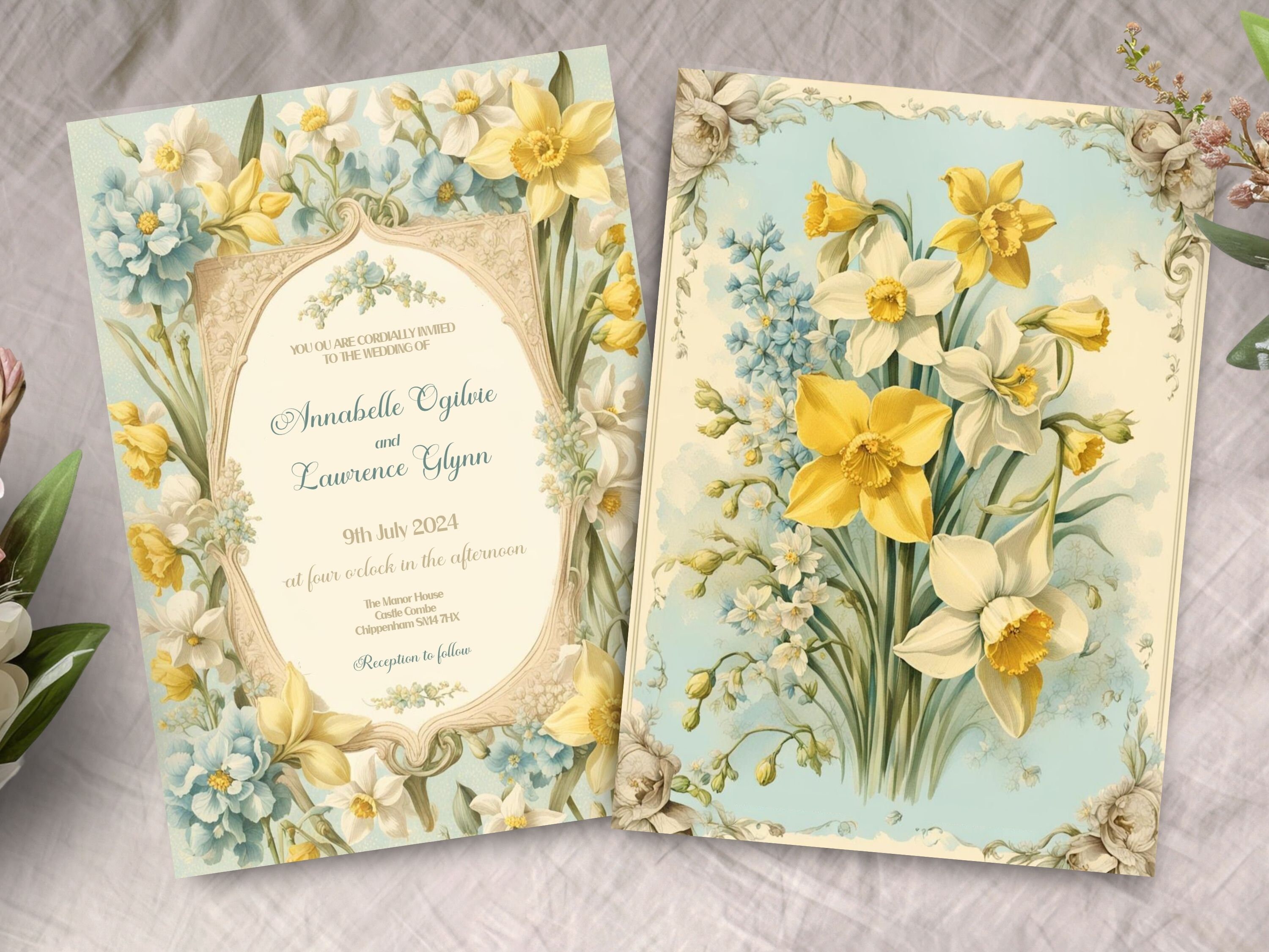 Daffodil Wedding Bundle, INSTANT DOWNLOAD, Edwardian, Victorian ...